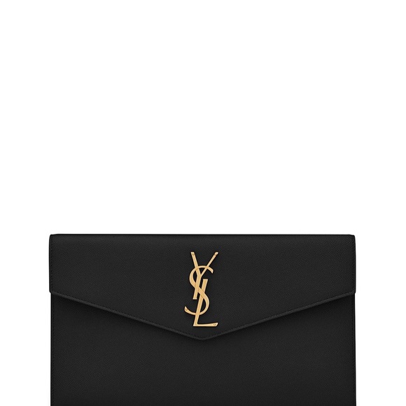 Yves Saint Laurent | Bags | Ysl Saint Laurent Uptown Clutch In Black ...